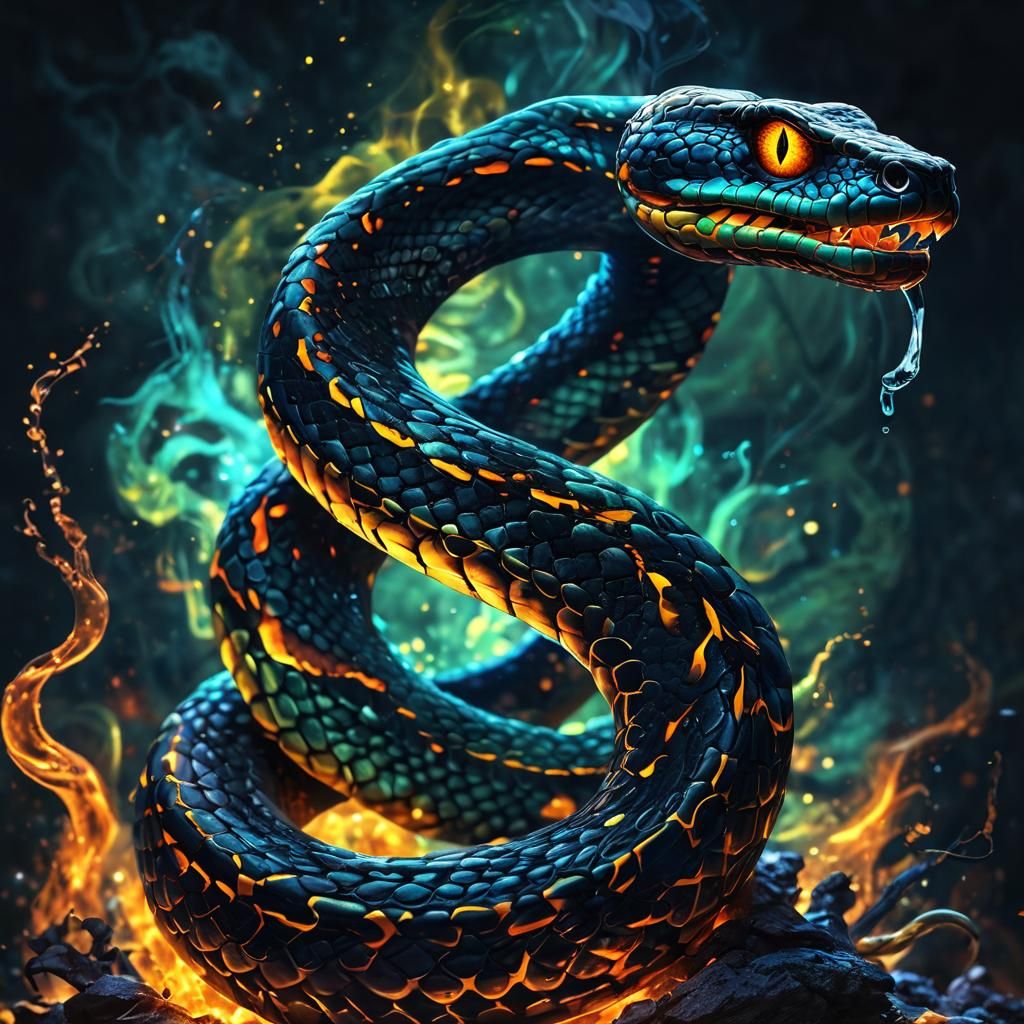 The Magical Snake - AI Generated Artwork - NightCafe Creator
