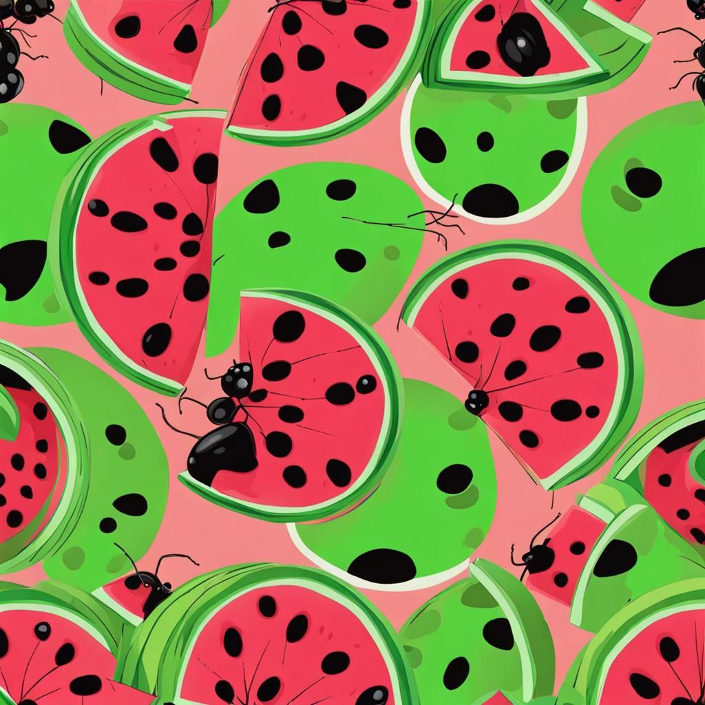 watermelon ladybug - AI Generated Artwork - NightCafe Creator