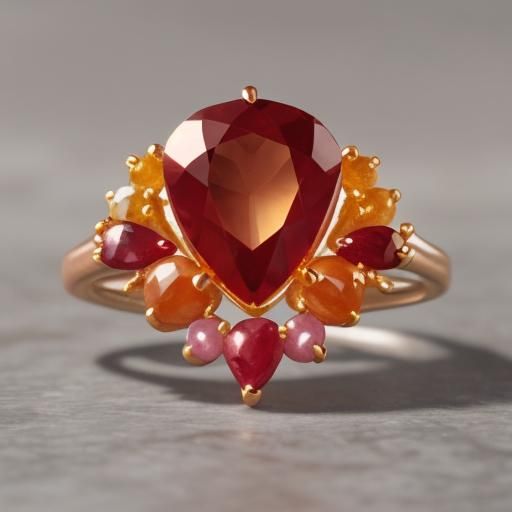 Bittersweet_Color Palette Jewelry, ring, deep rich blood orange color ...