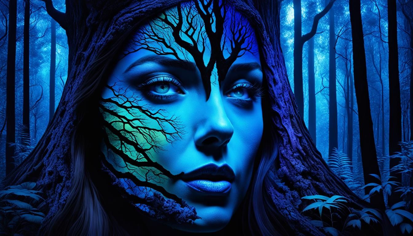 "Black Light Art double exposure - AI Generated Artwork - NightCafe Creator