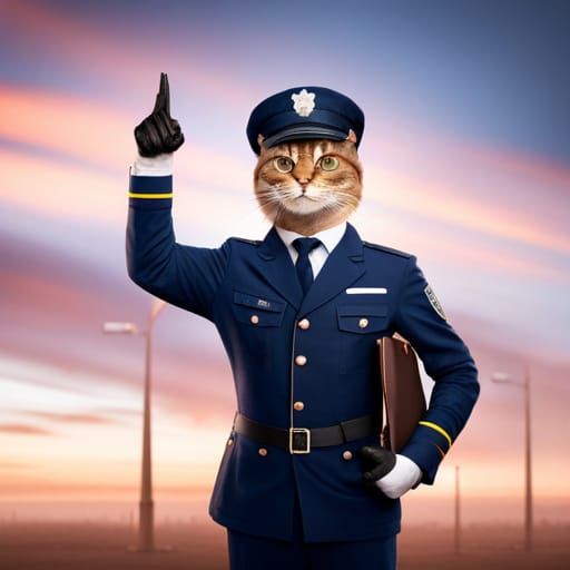 police cat - AI Generated Artwork - NightCafe Creator