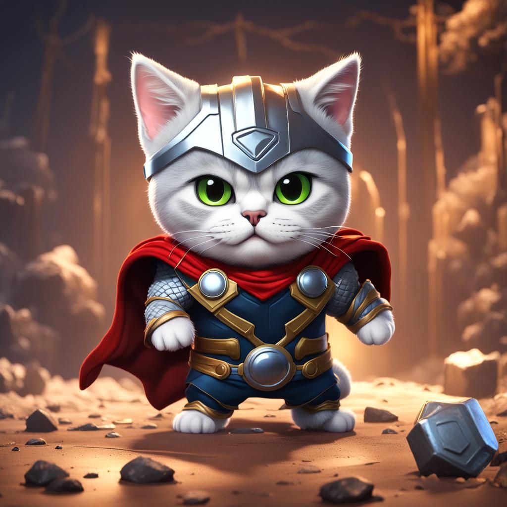 Thor cat - AI Generated Artwork - NightCafe Creator