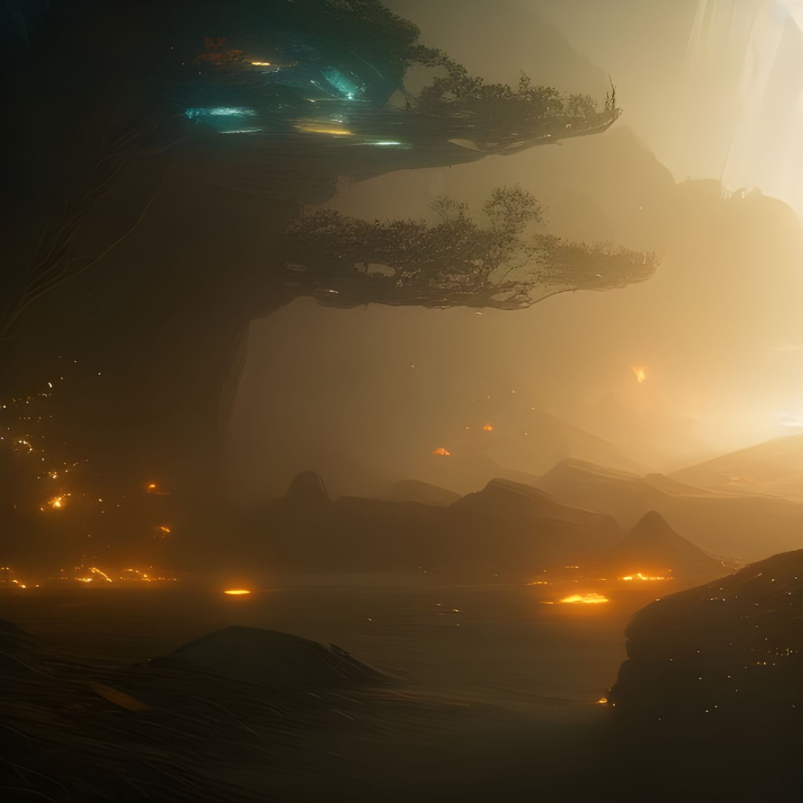 Tree City under Attack - AI Generated Artwork - NightCafe Creator