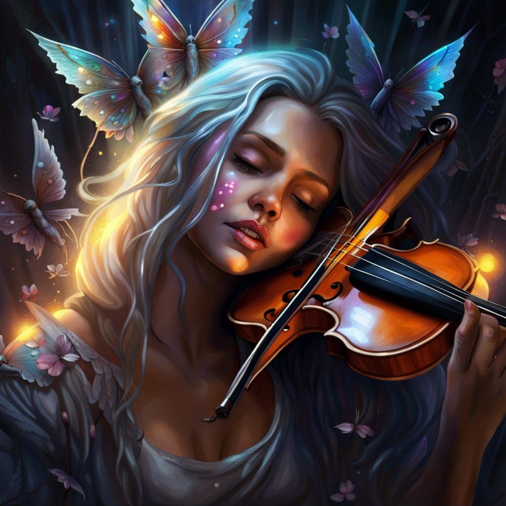 A Gorgeous women playing violin - AI Generated Artwork - NightCafe Creator