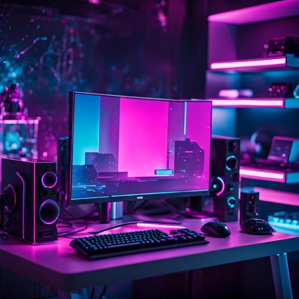 Futuristic gaming PC - AI Generated Artwork - NightCafe Creator
