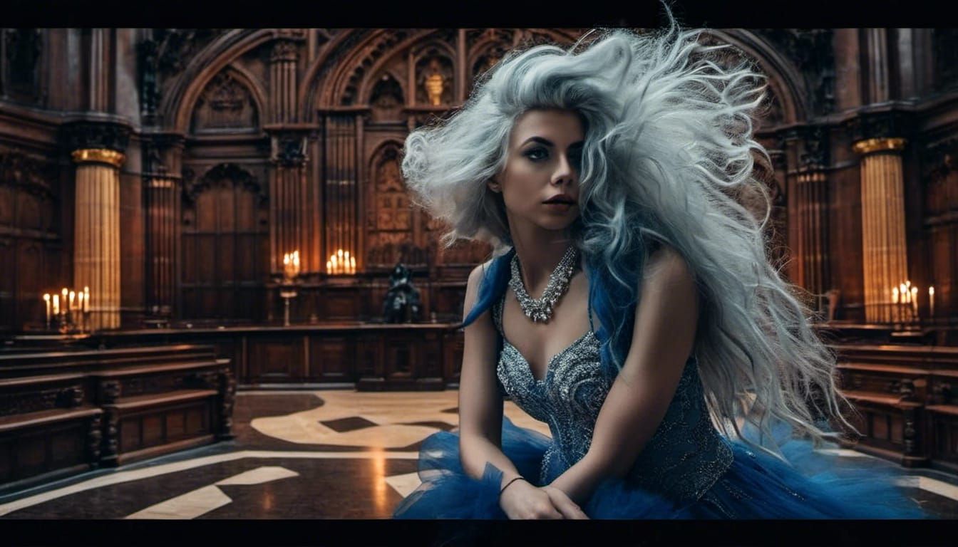 A sweeping cinematic shot of the high court of the sidhe faerie court ...