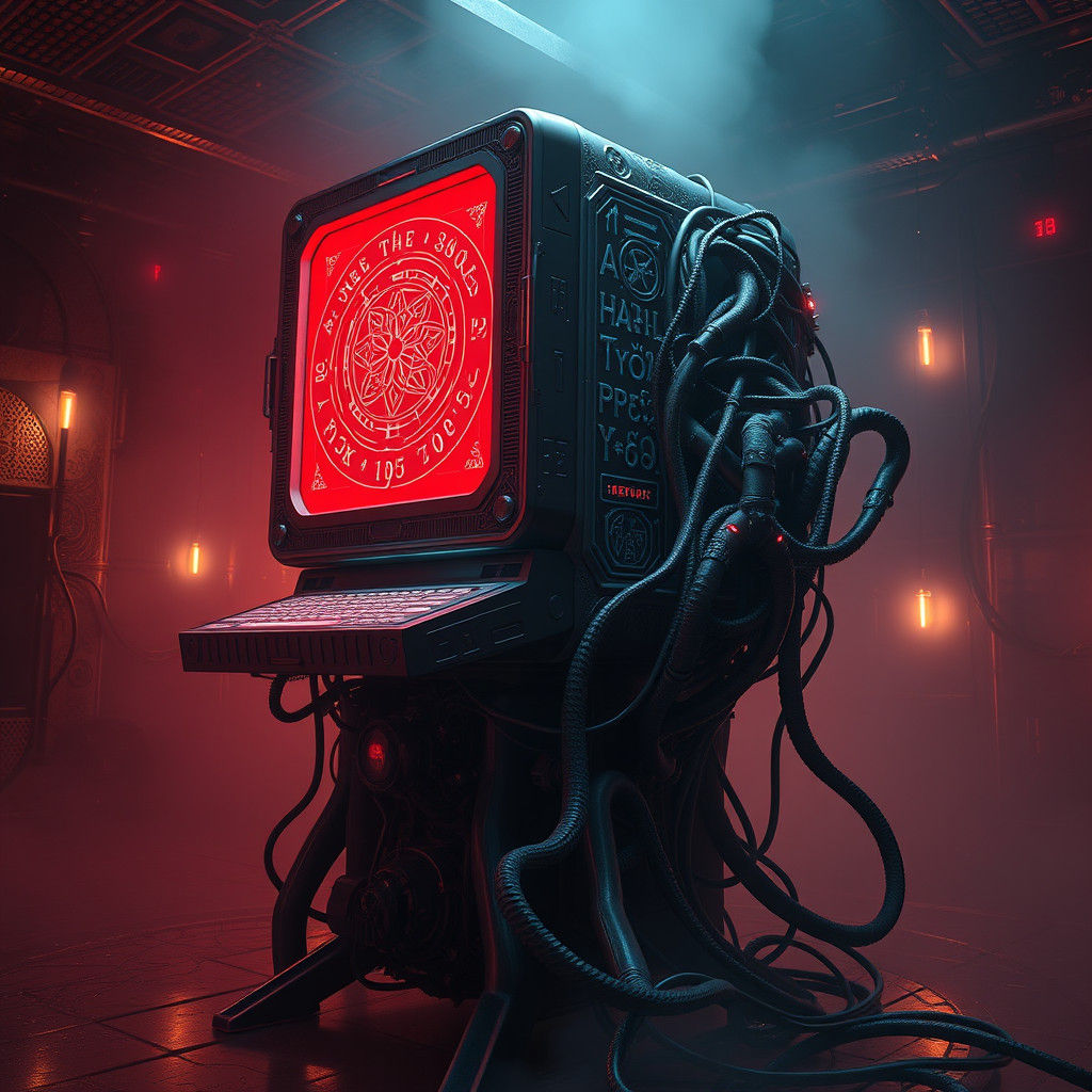 Hell Computer - Cyberpunk Oracle Terminal: Ancient Runes and...