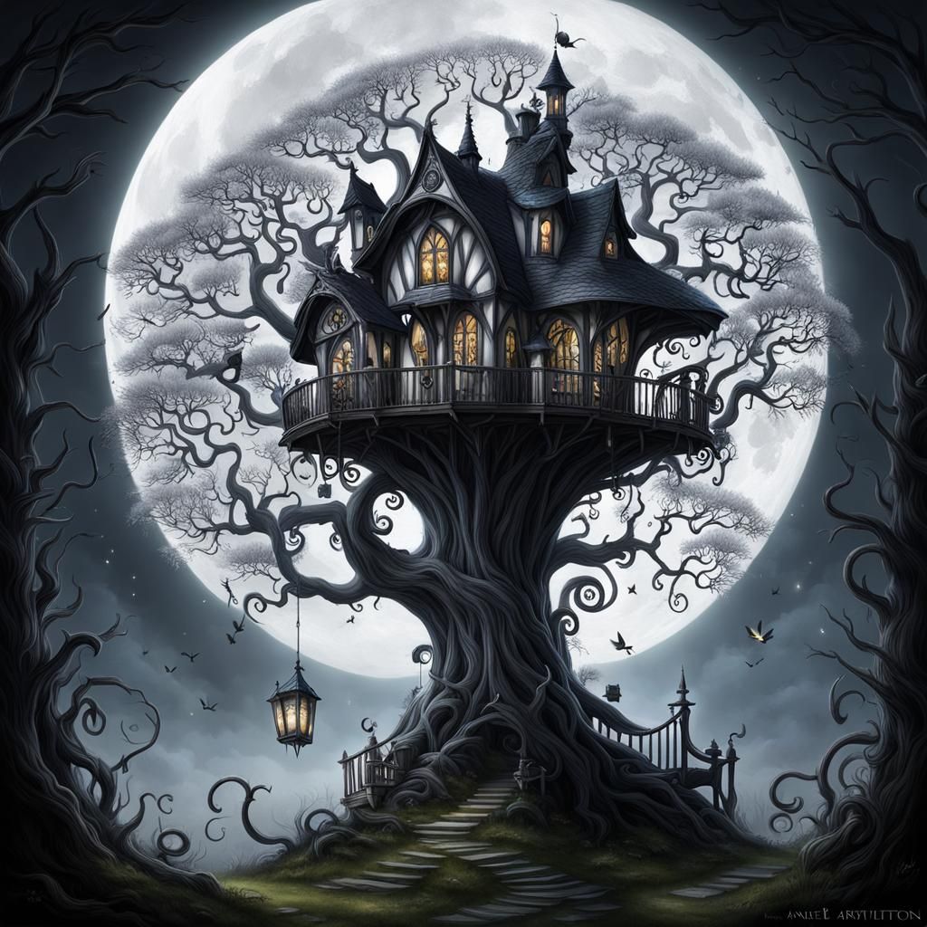 Tree House - AI Generated Artwork - NightCafe Creator