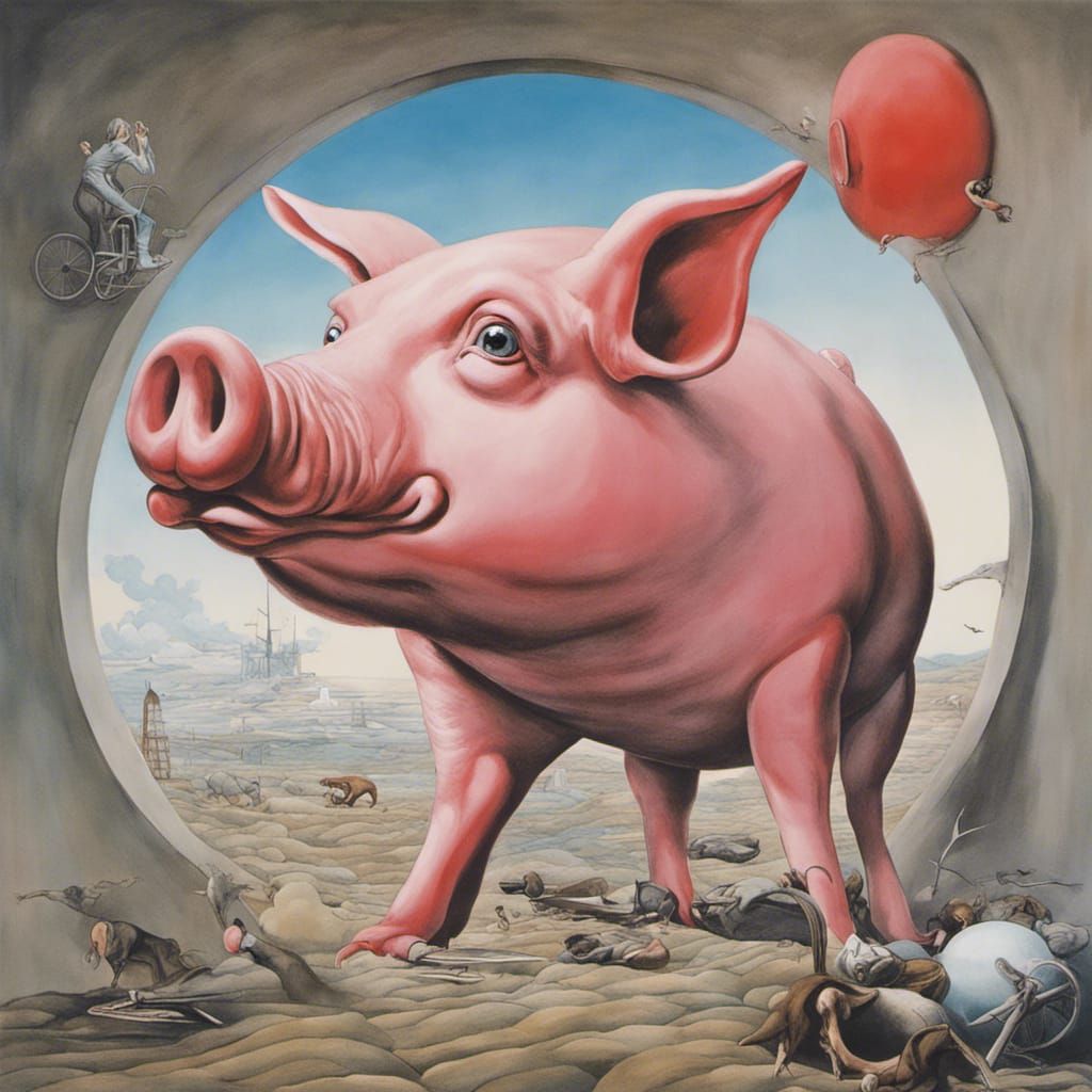 Pigs (Three Different Ones) - AI Generated Artwork - NightCafe Creator