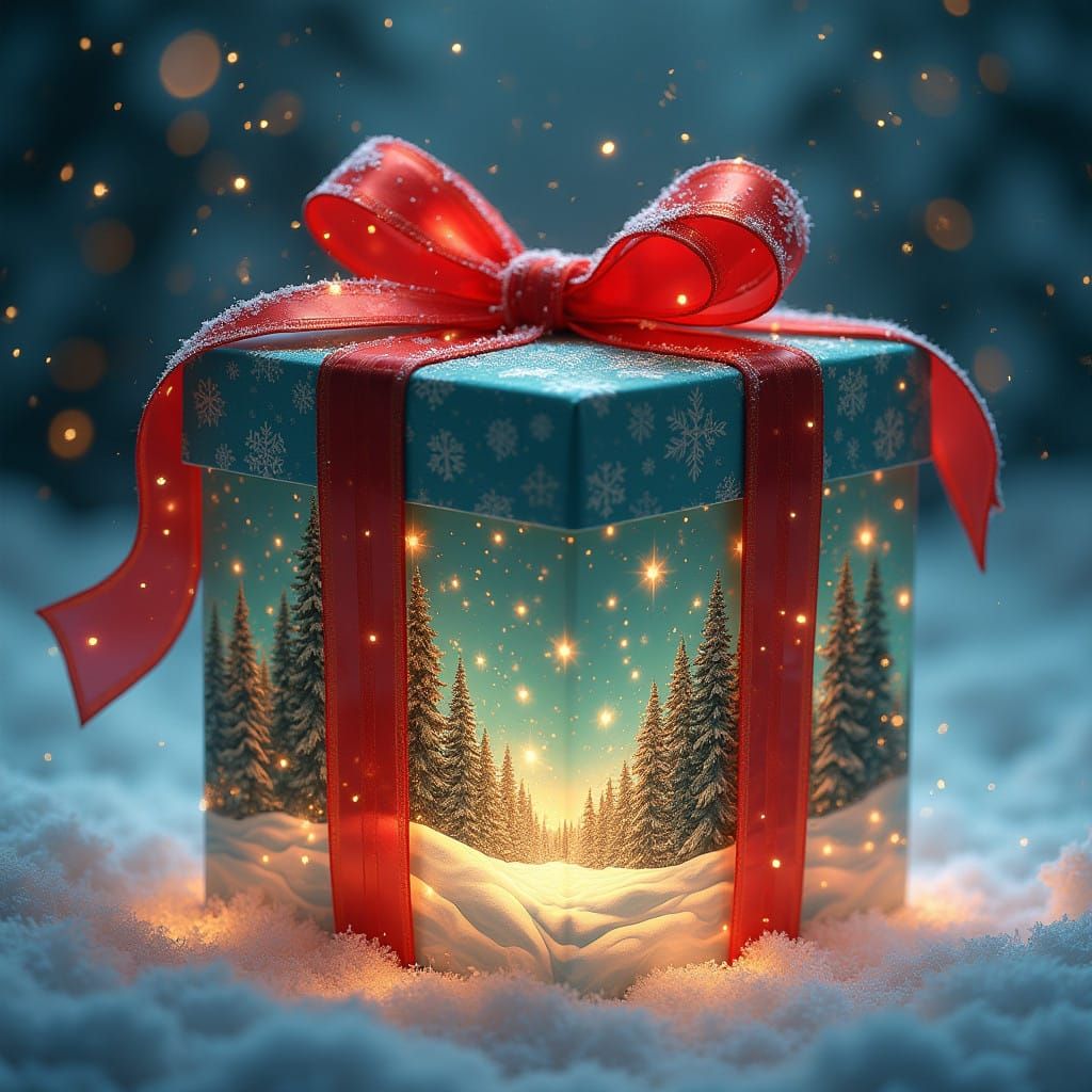 Winter Forest Gift Box - Elegant Winter Gift Box in Enchanti...