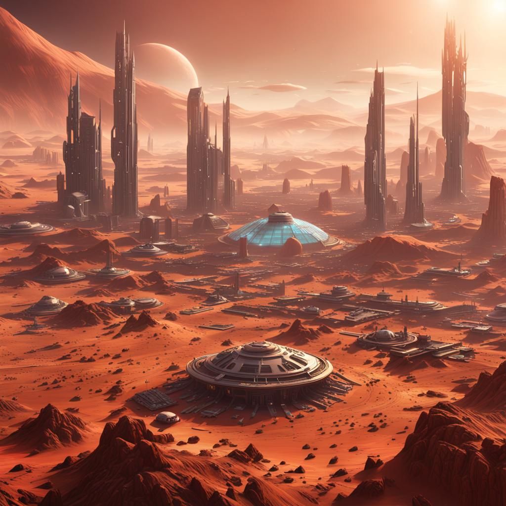 City on Mars planet - AI Generated Artwork - NightCafe Creator