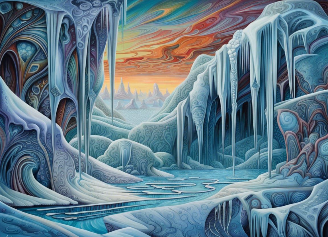 Colors in Ice - AI Generated Artwork - NightCafe Creator