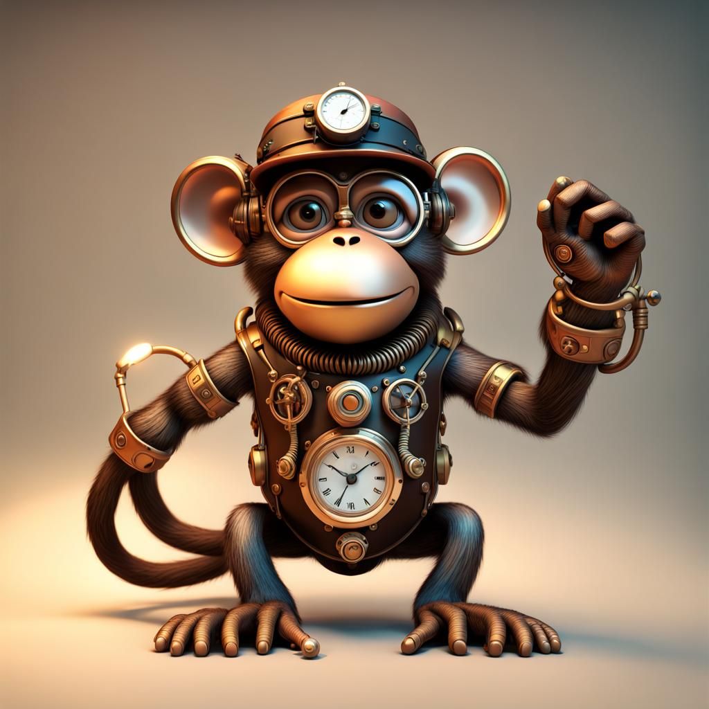Steampunk Monkey - AI Generated Artwork - NightCafe Creator