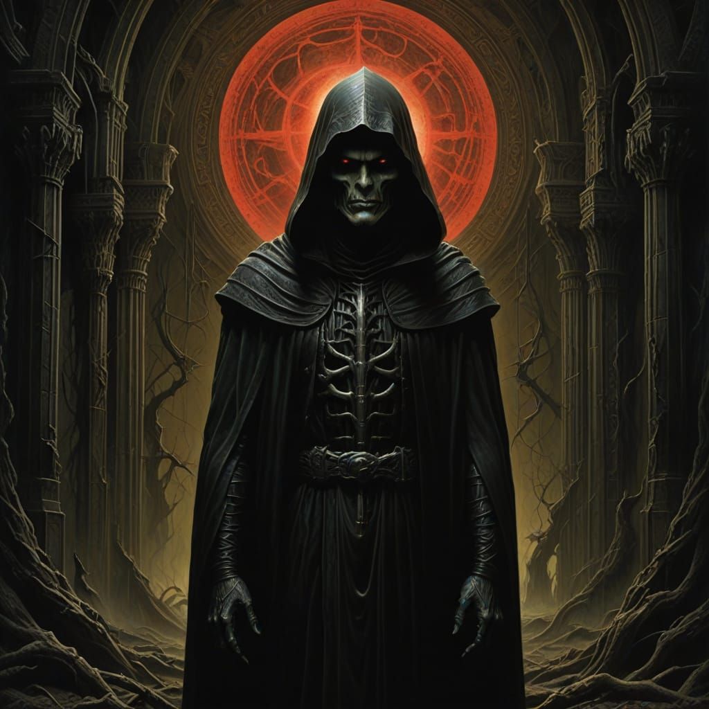 "dark gothic blood moon vampire cathedral evil monks stained glass"