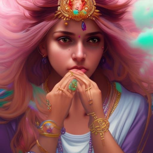Nidra Devi Hindu Goddess of Dreams - AI Generated Artwork - NightCafe ...