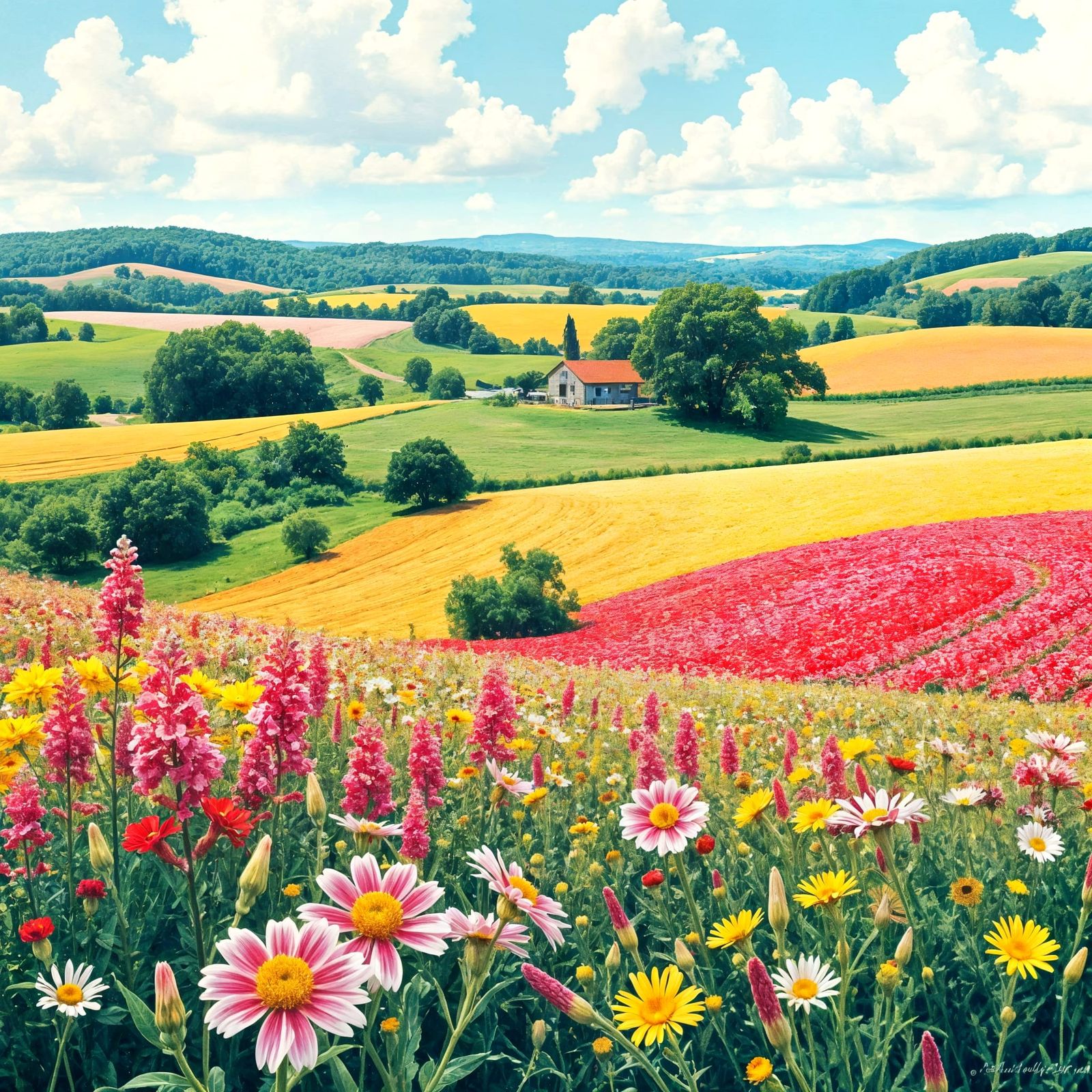 Spring landscape - Vibrant Spring Dreamscape in Cyberpunk St...