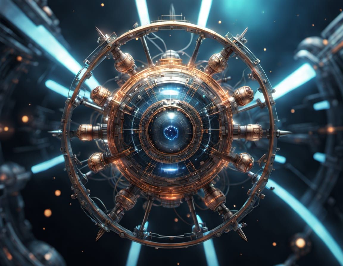 Surreal Cyberpunk Automaton Reincarnation Device - AI Art