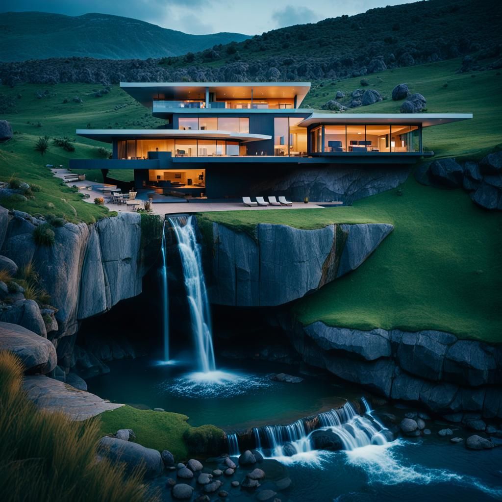 A stunning scene of an incredible impossible architecturally designed ...