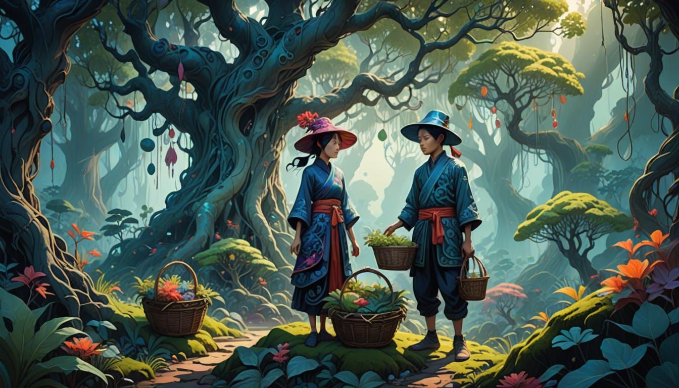 Forest Foraging Friends II - Fantasy Friends Gather Wild Her...