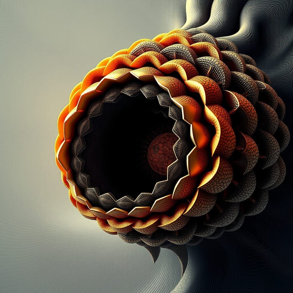 BeeHive - Fractal Beehive Abstract Art in Neon Colors