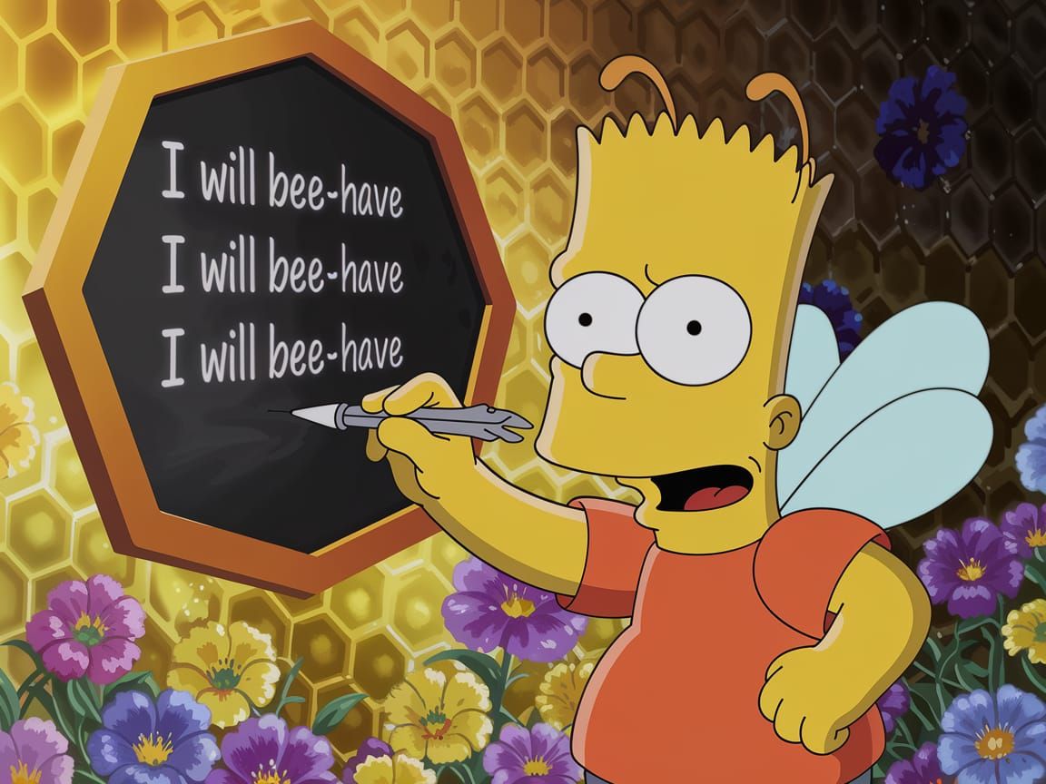 I Will Bee-have - Bart Simpson Transforms into a Playful Bee...