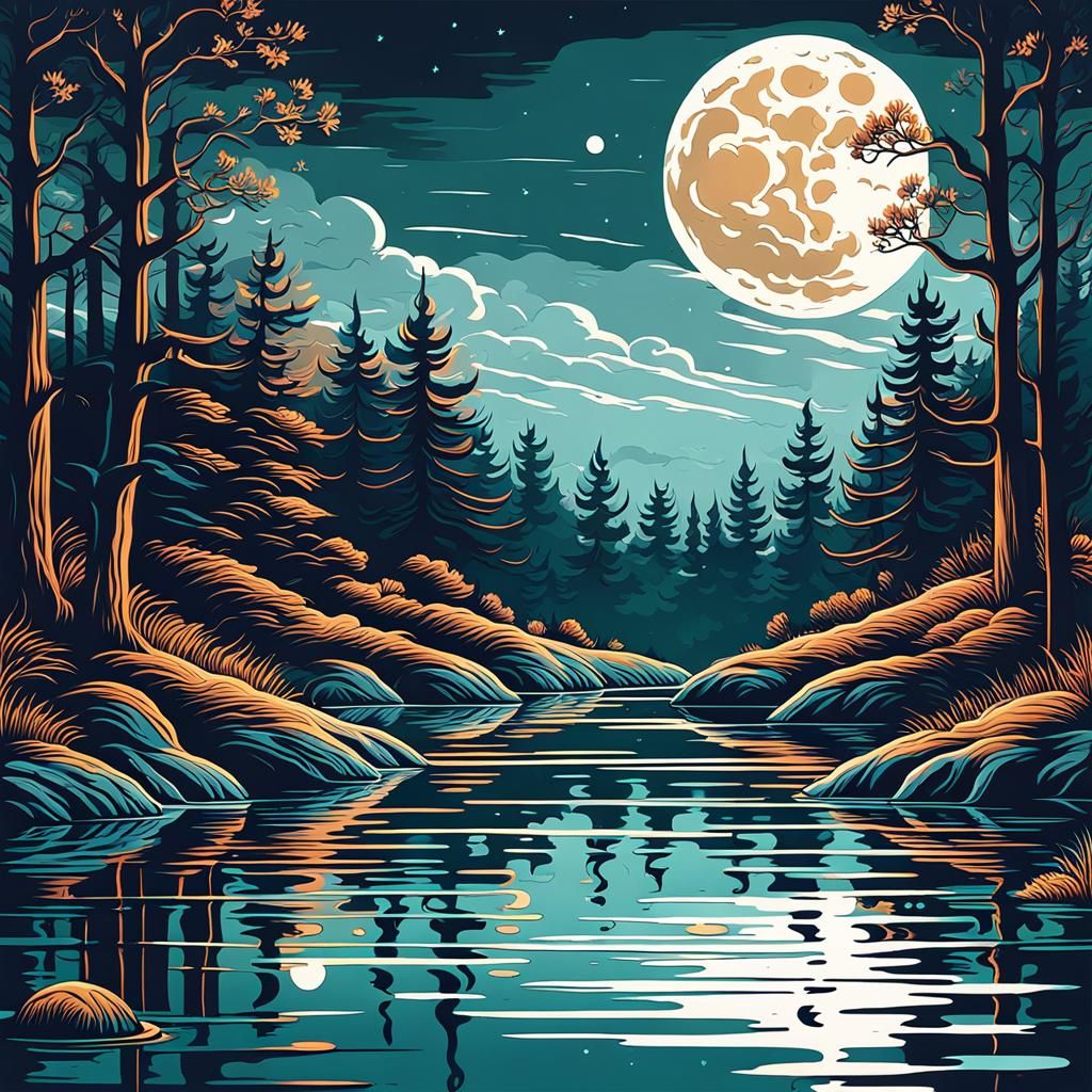 Forest Line Drawing - AI Generated Artwork - NightCafe Creator