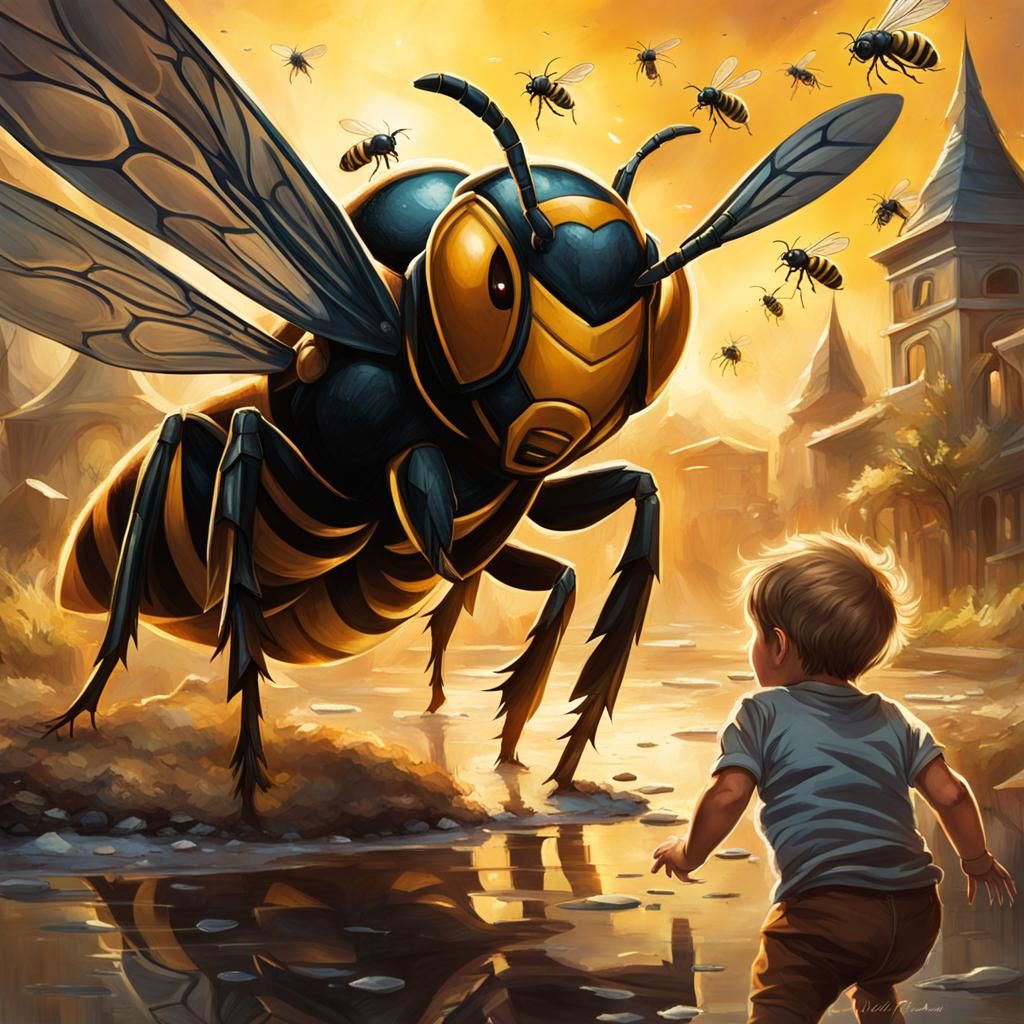 Attack of the Giant Wasps - AI Generated Artwork - NightCafe Creator