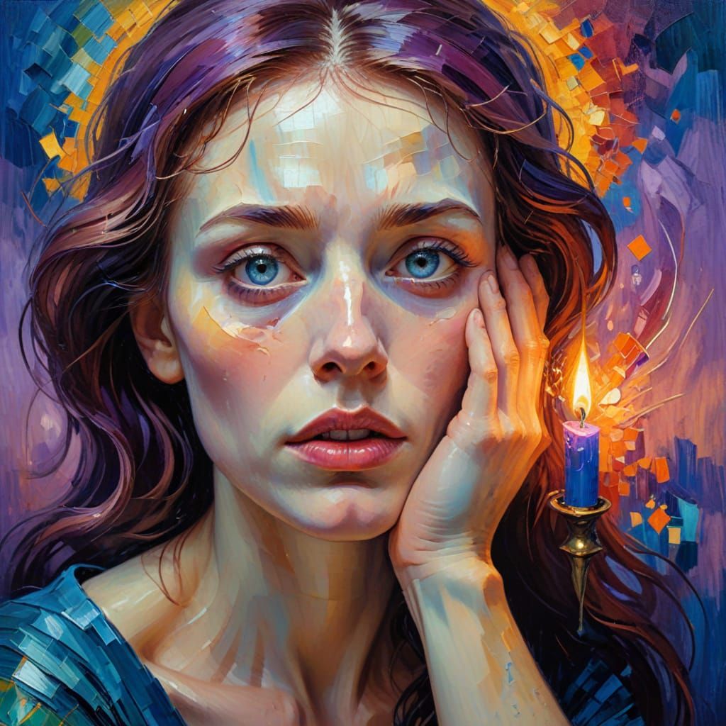 Curse of knowledge - Tormented Muse in a Dreamlike Neo-Expr...