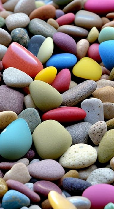 Colorful tumbled pebbles - AI Generated Artwork - NightCafe Creator
