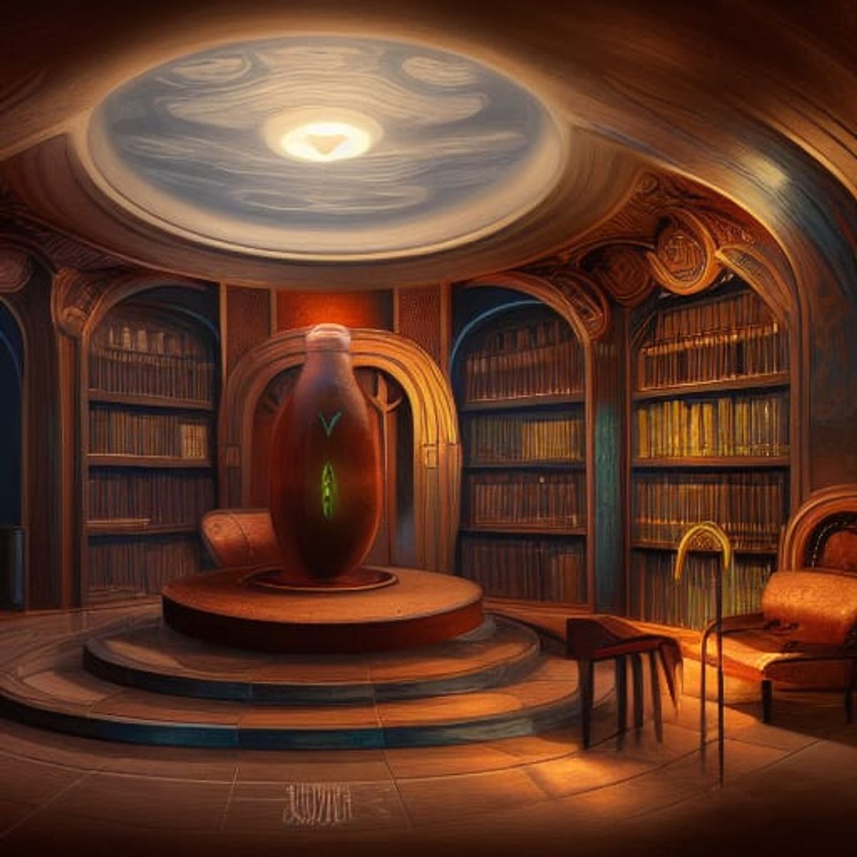 Private Secret Round Library concept with lightwell - AI Generated ...