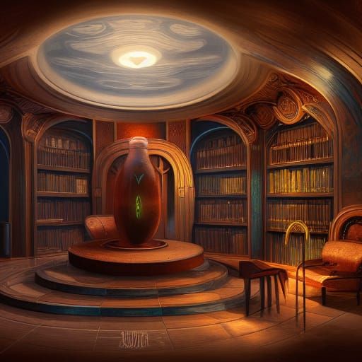 Private Secret Round Library concept with lightwell - AI Generated ...