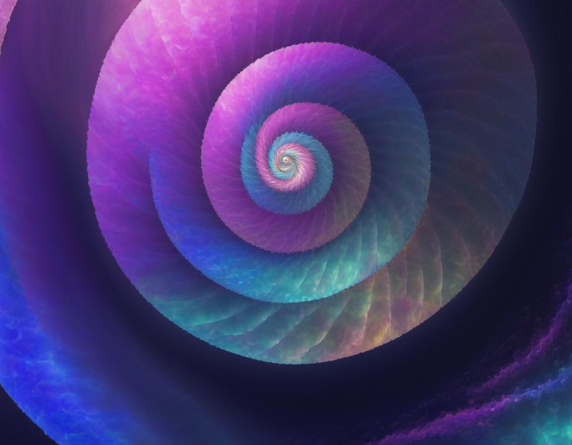 Multi chromatic holographic purple spiral with holographic blue accents ...