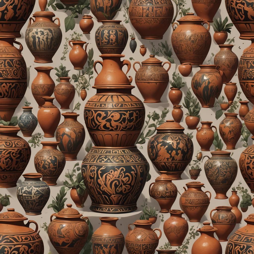 Greek jars (2) - AI Generated Artwork - NightCafe Creator