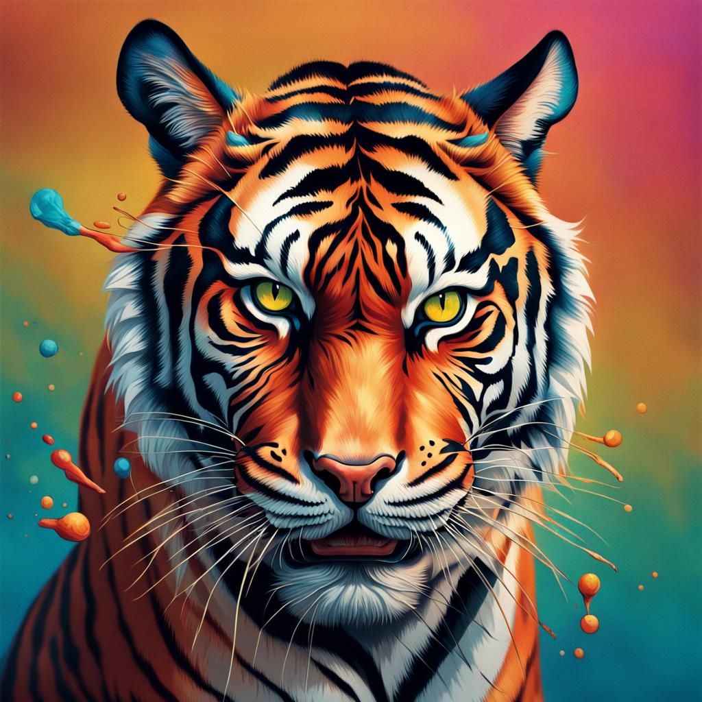 Tiger with horns - AI Generated Artwork - NightCafe Creator