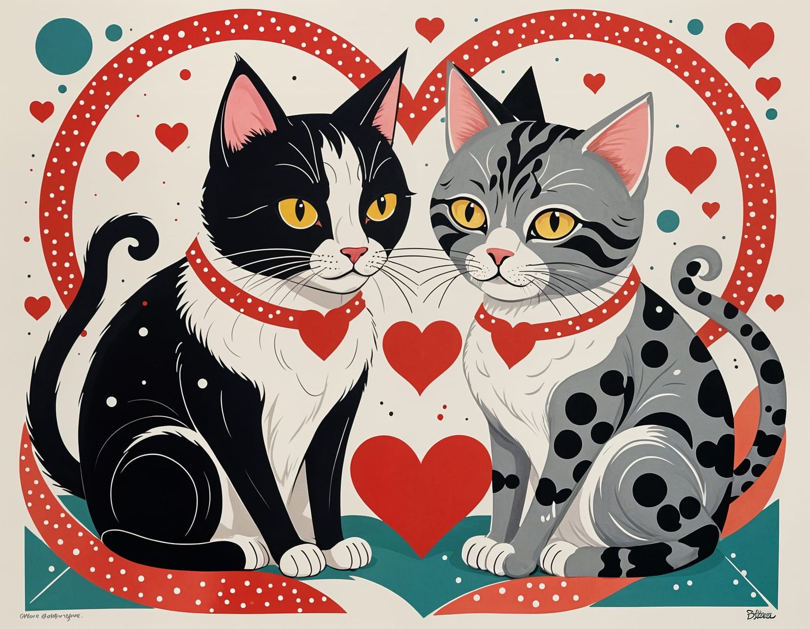 living grumpy forever together - Whimsical Cats in Comic Boo...