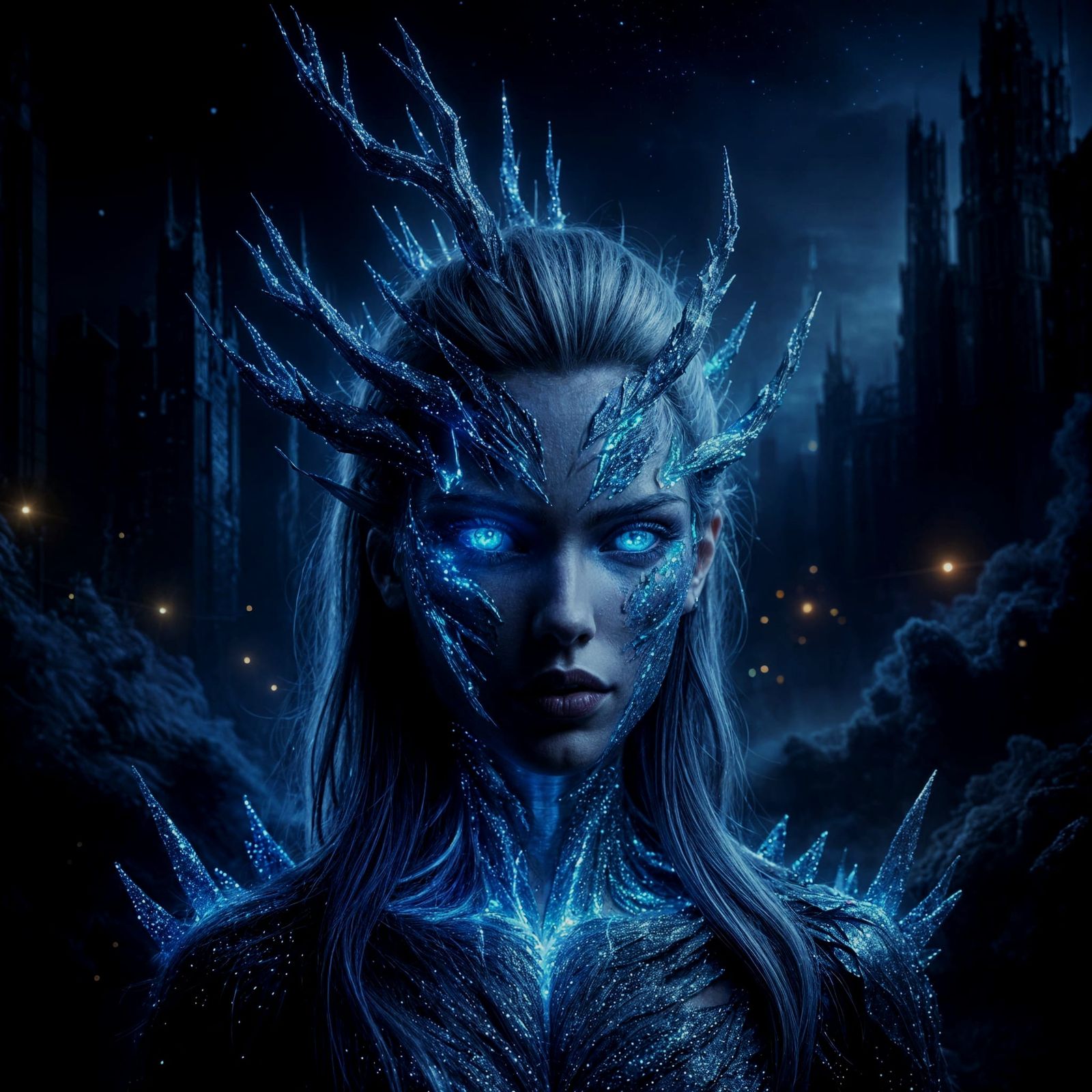 A Glitter monster at night, - Glittery Nighttime Monster Em...