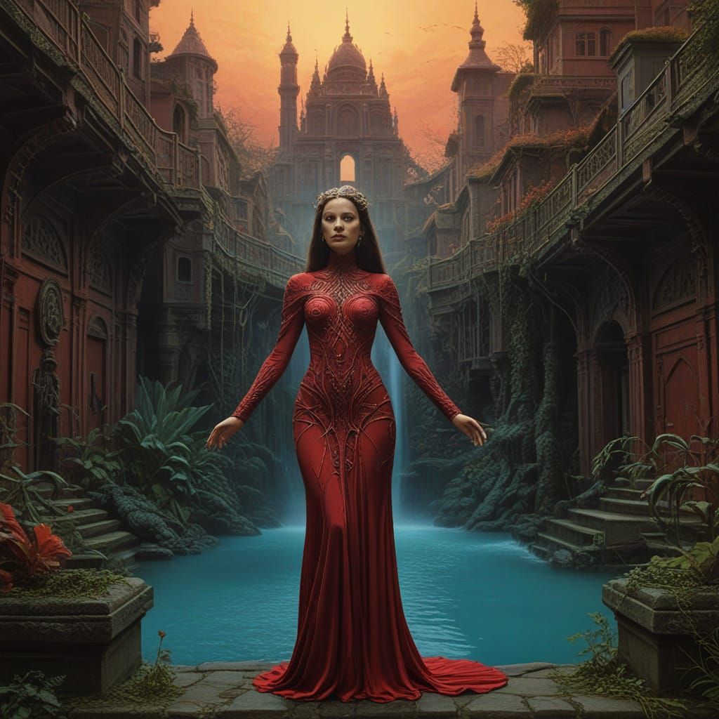 Ethereal Lady Unveiled in a Realm of Transformed R... - AI Art