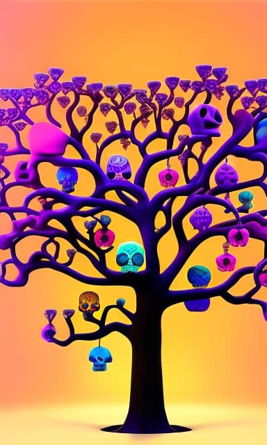 Day of the Dead Tree of Life - AI Generated Artwork - NightCafe Creator