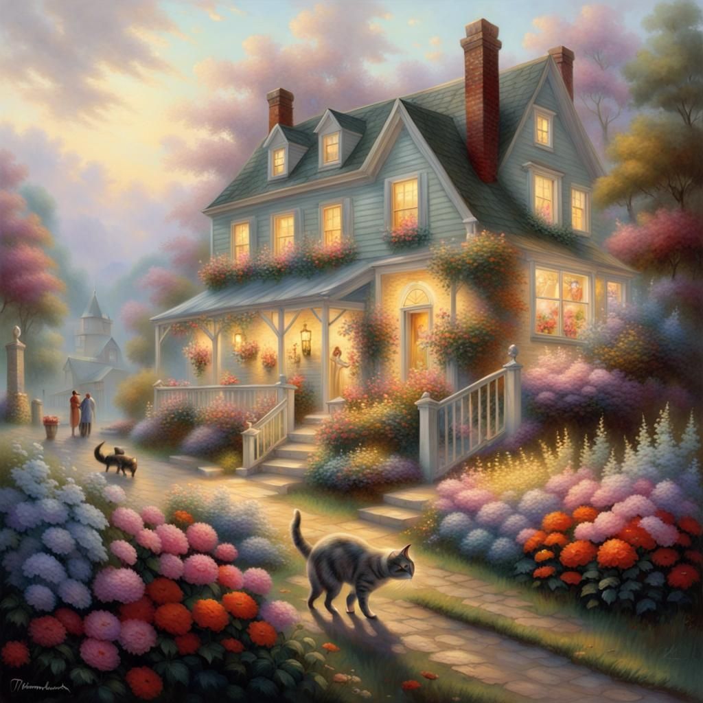 A hyper-realistic, hyper-optimistic, vibrant flower farm with thousands ...