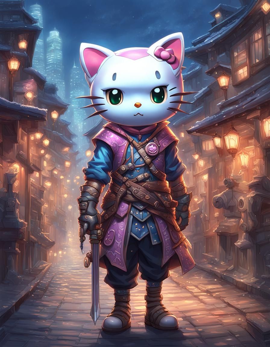 AD&D Rogue Hello Kitty Troll 004 - AI Generated Artwork - NightCafe Creator