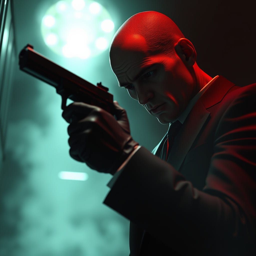 Agent 47 plans his next move - Stealthy Assassin Ready for A...