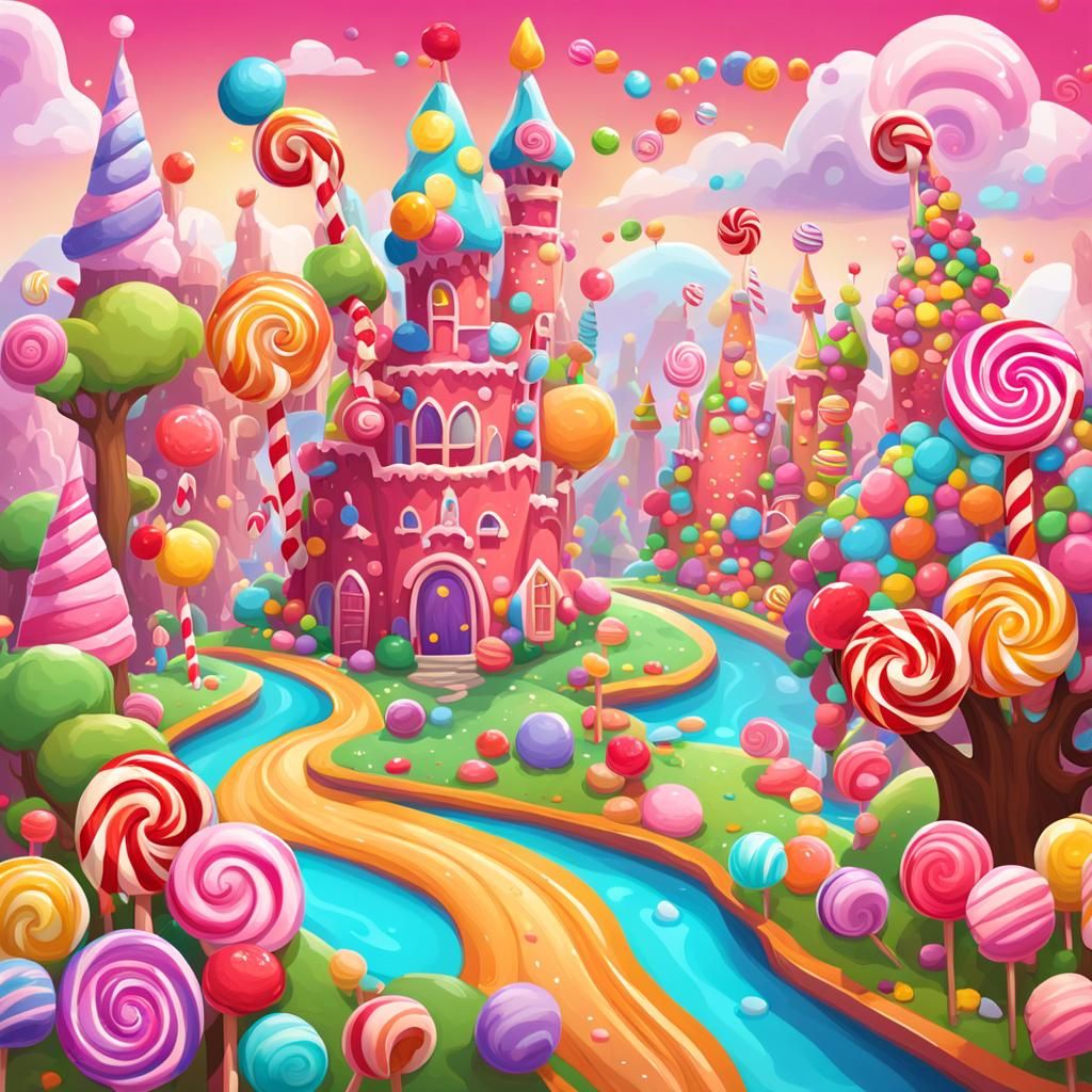 Whimsical Candy Kingdom - AI Generated Artwork - NightCafe Creator