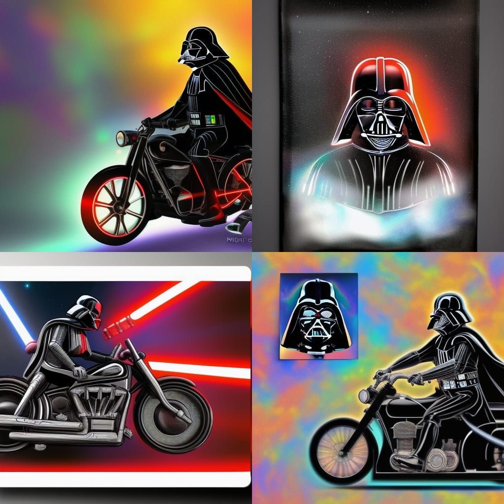 darth vader riding a motorcycle - AI Generated Artwork - NightCafe Creator