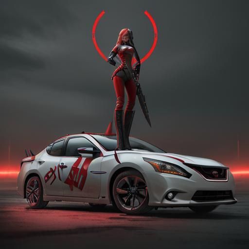 soviet android, hammer and sickle, on wheels, white and red ...