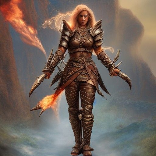 female fire warrior - AI Generated Artwork - NightCafe Creator