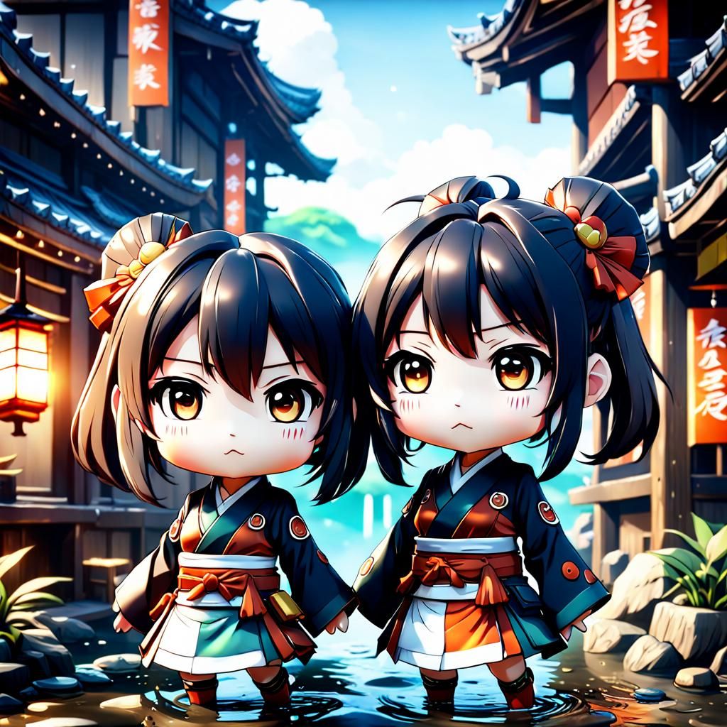 Two cute japanese - AI Generated Artwork - NightCafe Creator