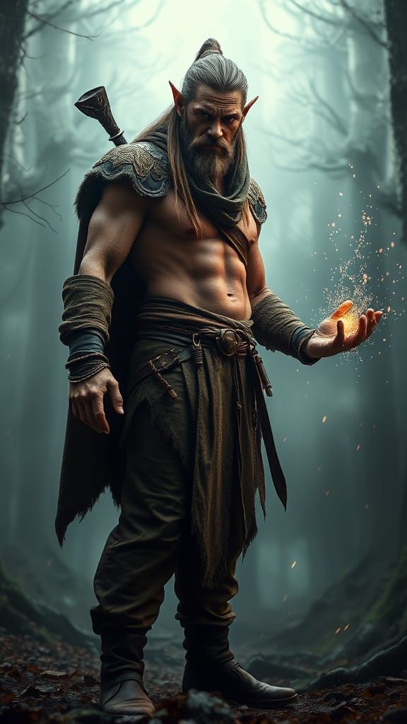 Elven High Mage - Surreal Fantasy Elven High Mage in Hyper-R...