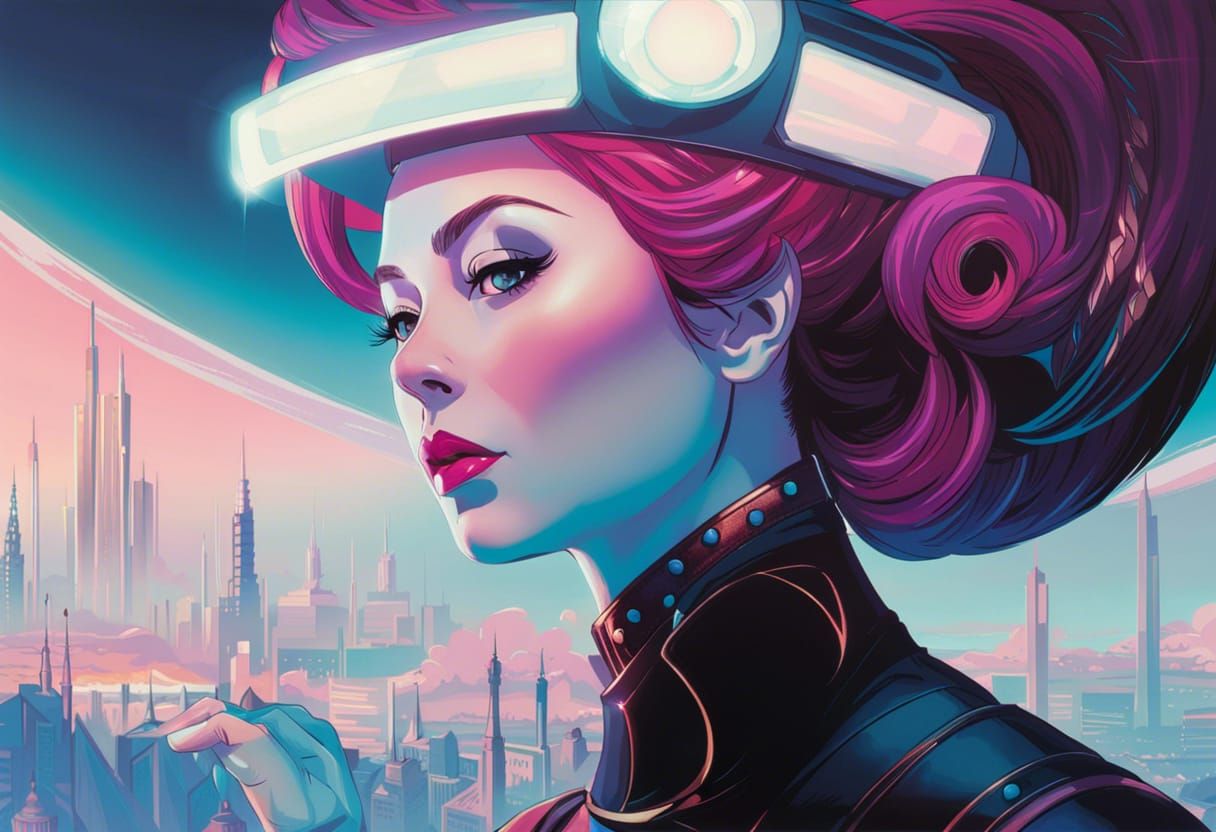 Medieval Cyber Nun, Abbess, Illustration in cyberpunk style by Nick ...