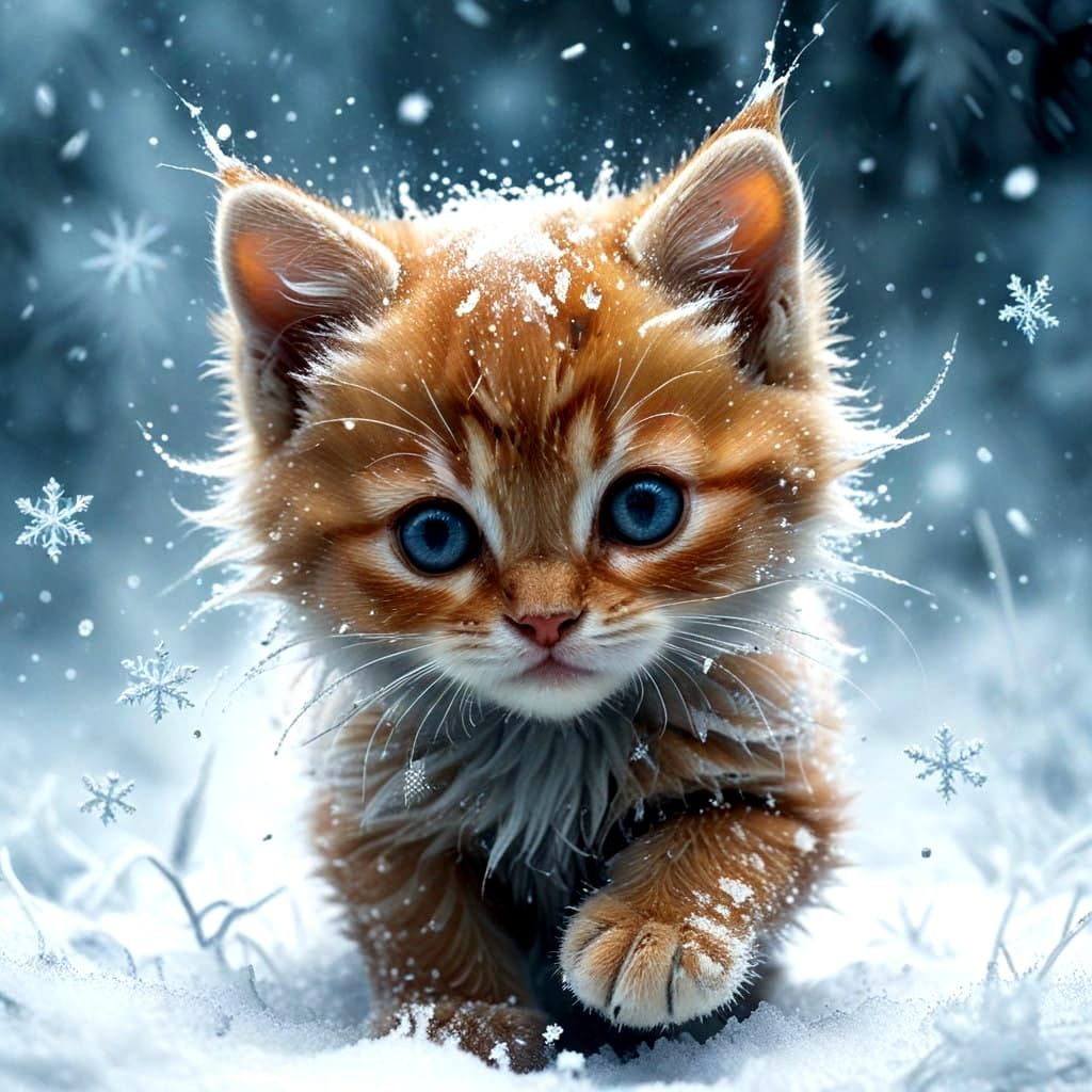 Cold Kitten - Winter Wonderland Kitten