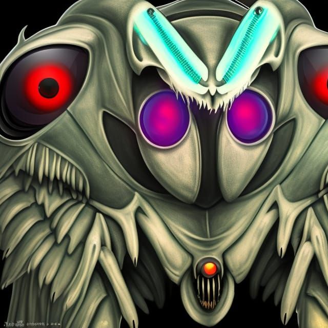 Cyber Mothman 06 - AI Generated Artwork - NightCafe Creator
